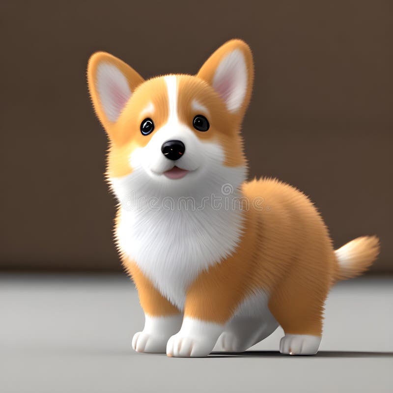 Cute Tiny Little Corgi Cub , Generative AI Stock Illustration ...