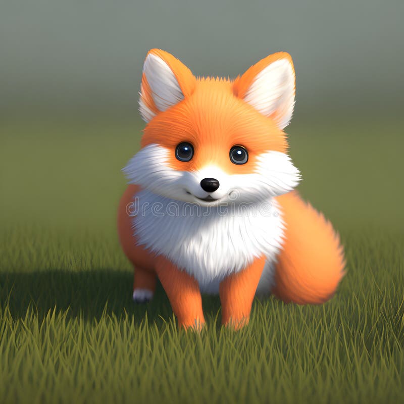 Cute Tiny Little Fox Cub , Generative AI Stock Illustration ...
