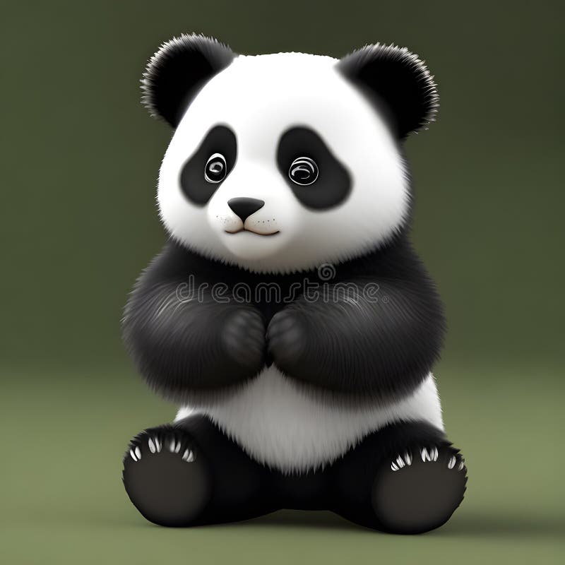 Cute Tiny Little Panda Cub , Generative AI Stock Illustration ...