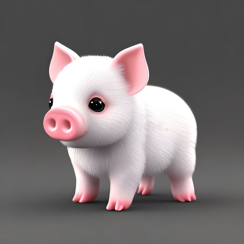 Cute Tiny Little Pig Cub , Generative AI Stock Illustration ...