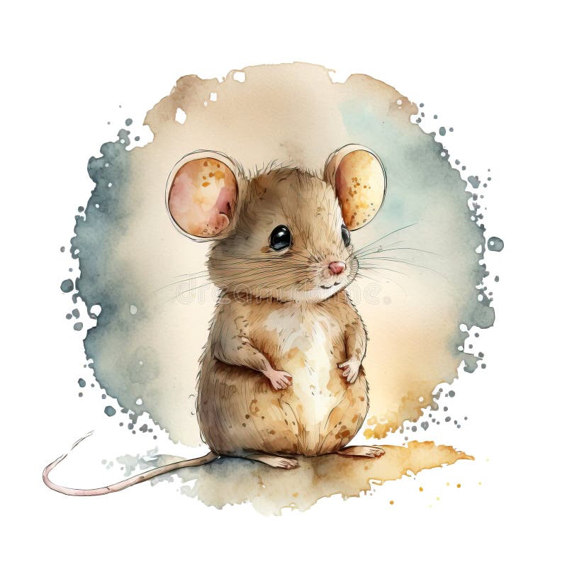 Cute Tiny Mouse Isolated on White. Generative AI, Edited in Photoshop ...