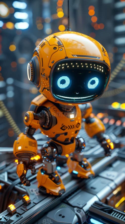 Cute Tiny Robots Working within Circuitry of a Computer Chip Evoked ...