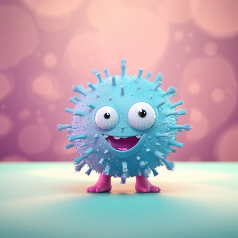 Cute Tiny Virus, Fictional Character. Creative Illustration Stock ...