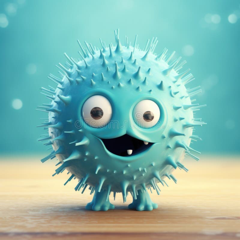 Cute Tiny Virus, Fictional Character. Creative Illustration Stock ...