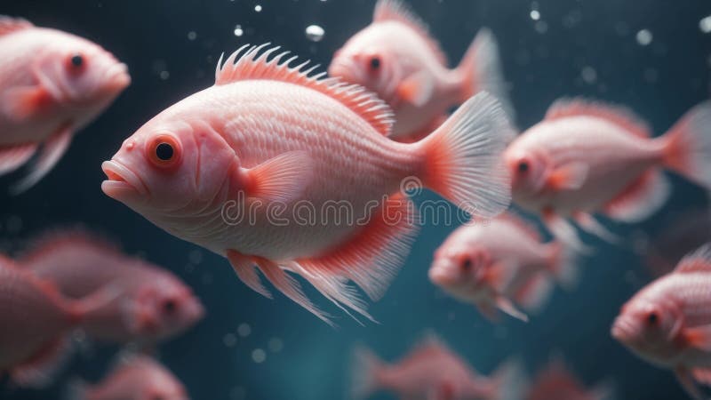 A Cute and Tiny White and Pink Color Fish in the Ocean. Stock ...