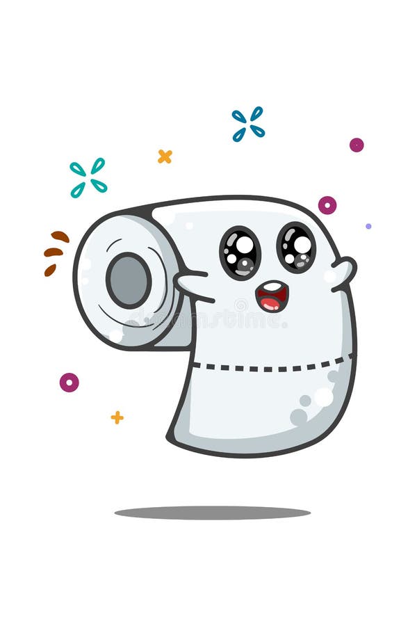 A Cute Tissue Rolls Illustration Hand Drawing Stock Vector ...