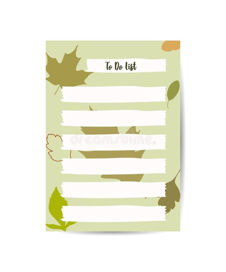 Cute To Do List with Fresh Green Tropical Leaves for Notes Printable ...