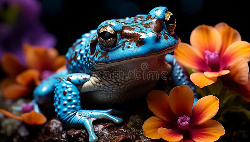 Cute Toad Sitting on Flower, Looking at Camera, Vibrant Colors ...