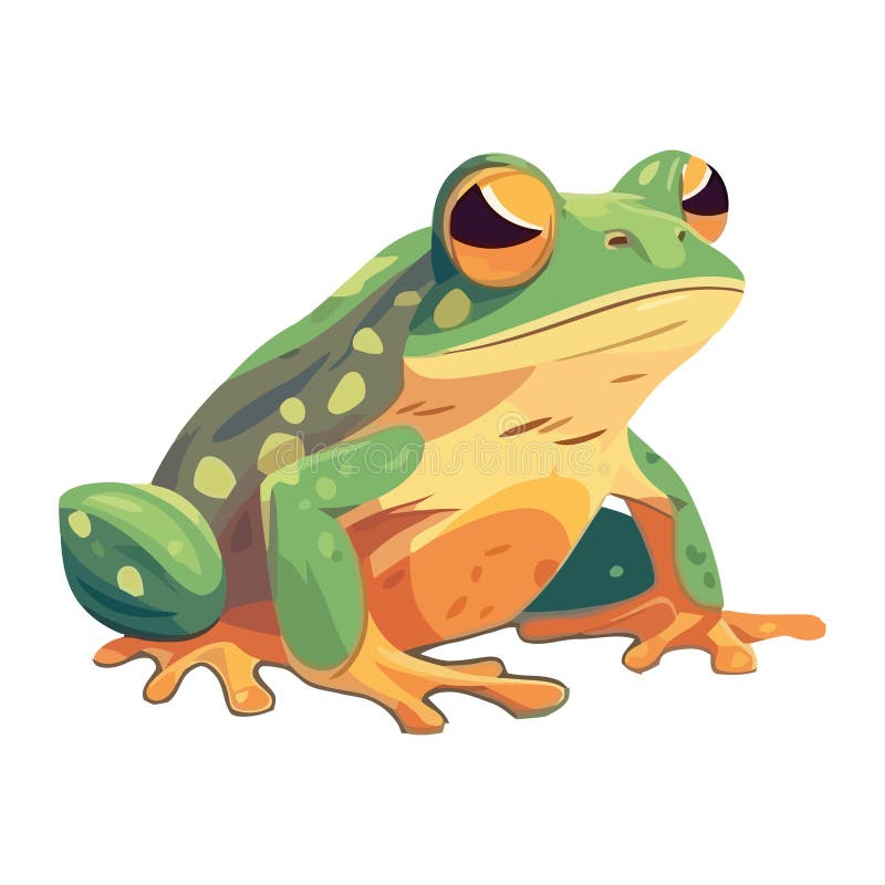 A Cute Toad Sitting on a Leaf Stock Vector - Illustration of sitting ...