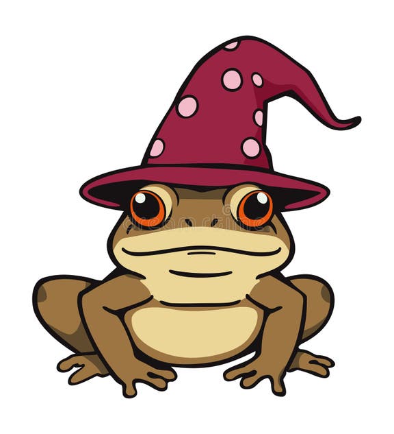 Cute Toad in Witchcraft Hat. Vector Isolated Illustration Stock ...
