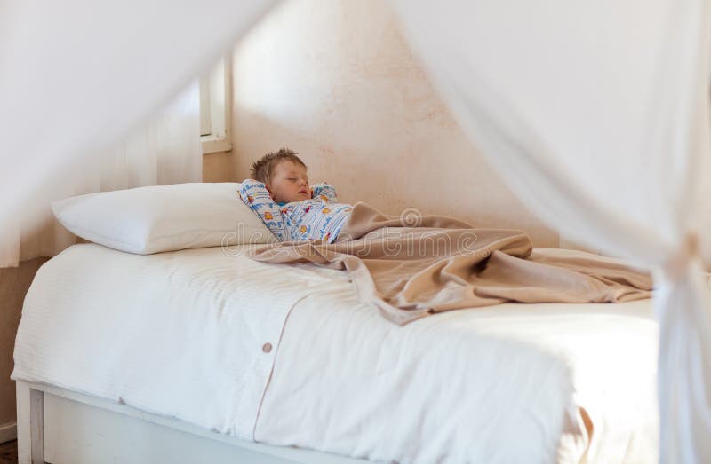 Cute Toddler Boy Taking a Nap Stock Image - Image of comfortable ...