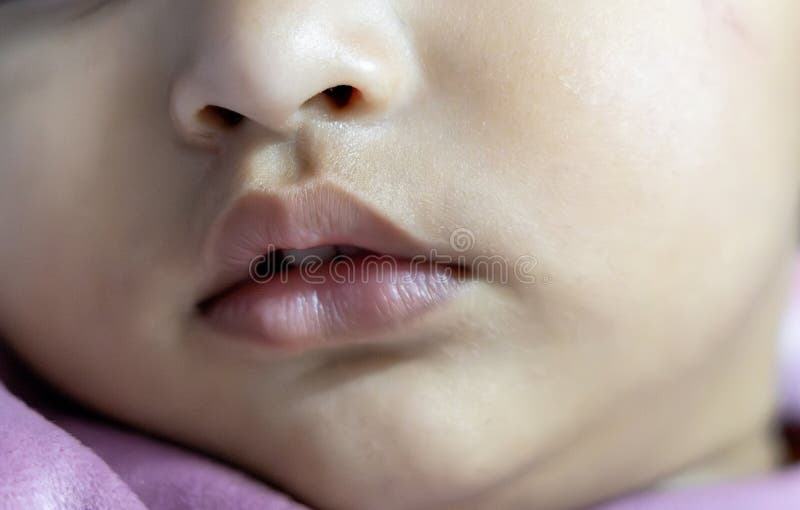Cute Toddler Lips at Indoor from Flat Angle Stock Photo - Image of ...