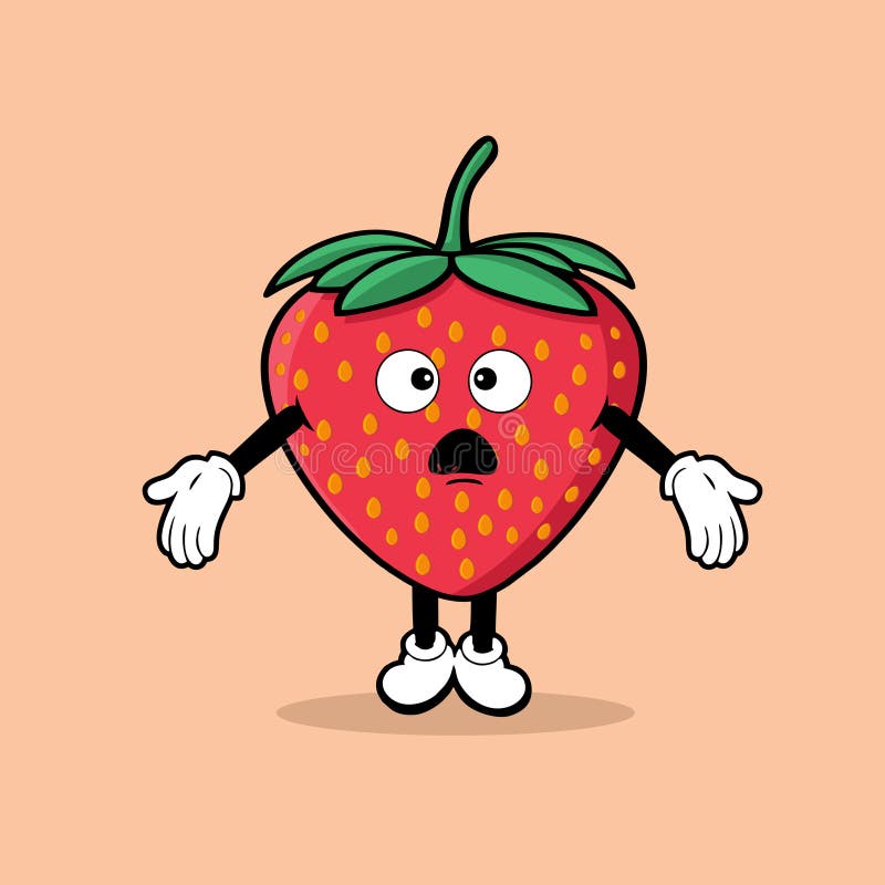 Cute Tomato Fruit Character with Confuse Expression Stock Vector ...