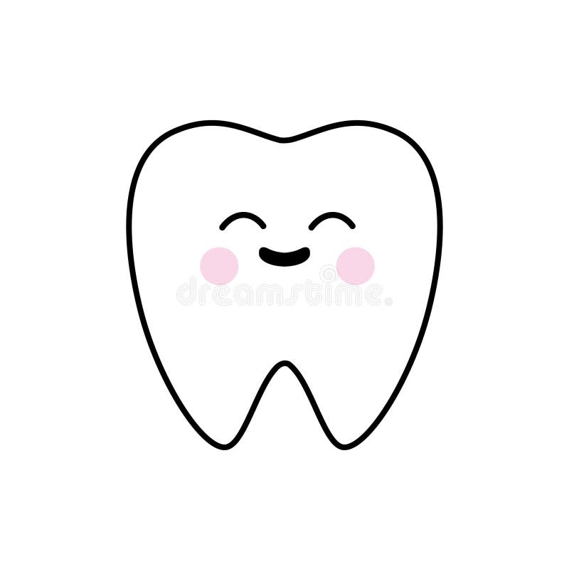 Cute Tooth Character Icon. Vector Stock Illustration - Illustration of ...