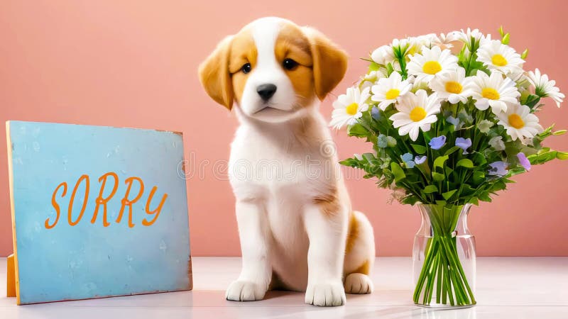 A Cute Touching Dog Asks for Forgiveness and an Apology. a Charming Dog ...