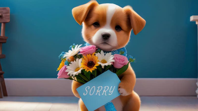 A Cute Touching Dog Asks for Forgiveness and an Apology. a Charming Dog ...