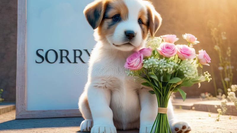 A Cute Touching Dog Asks for Forgiveness and an Apology. a Charming Dog ...