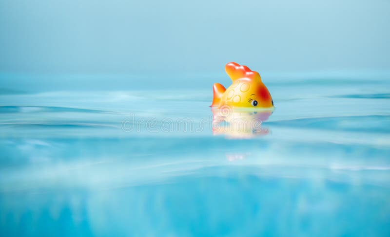 Cute Toy Fish Taking Bath in Swimming Pool Stock Image - Image of ...