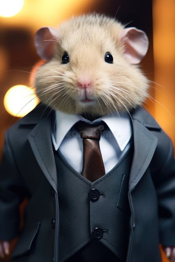 A Cute Toy Hamster Dressed in a Formal Suit and Tie. Perfect for Adding ...
