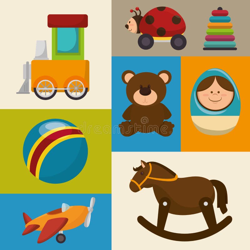 Cute toys design stock illustration. Illustration of plastic - 69356837