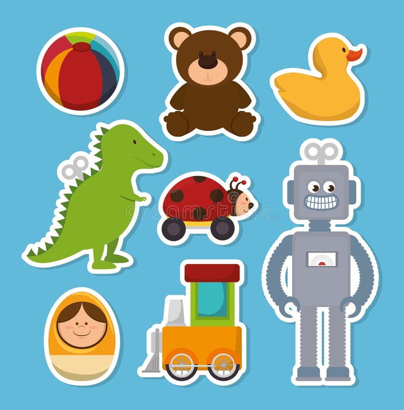 Cute toys design stock illustration. Illustration of clipart - 69357818