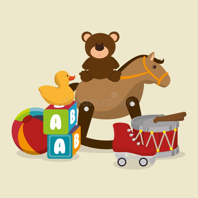 Cute toys design stock illustration. Illustration of colorful - 69359155