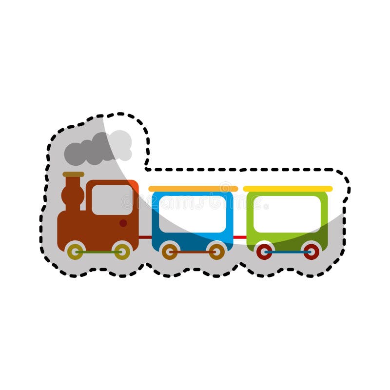 Cute Train with Boxes and Baloons on a Gift Card Stock Vector ...