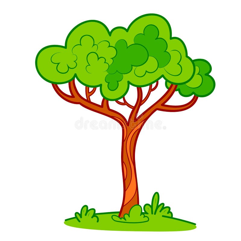 Cute tree cartoon stock vector. Illustration of clipart - 223875498