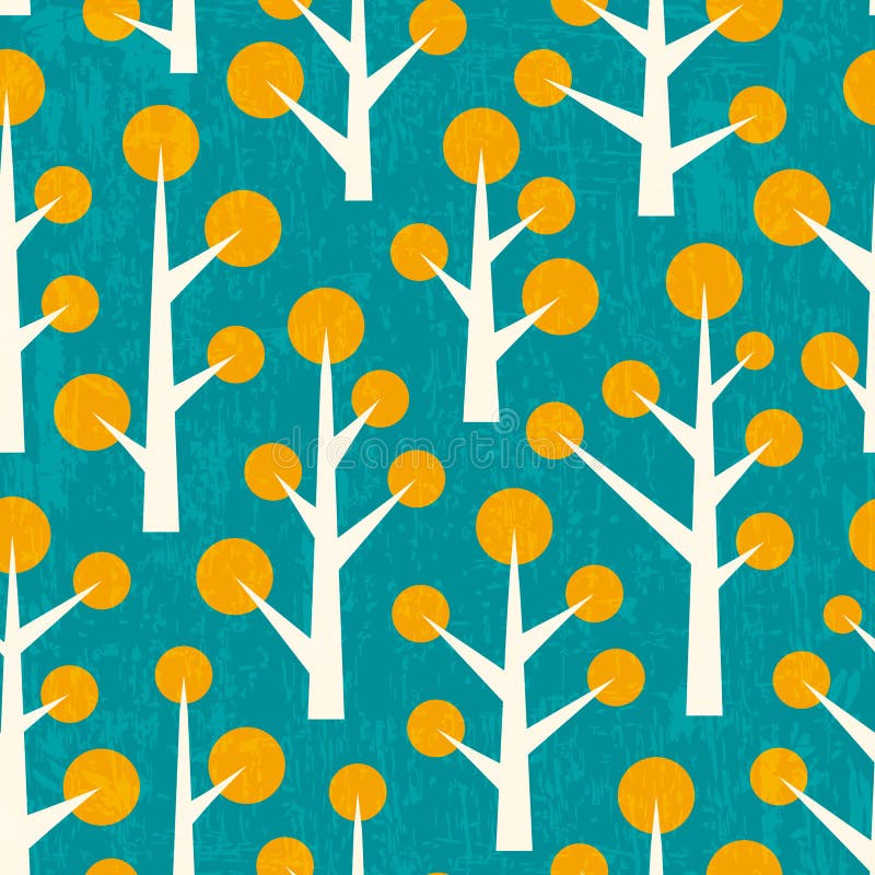 Cute tree pattern stock vector. Illustration of seamless - 61984718