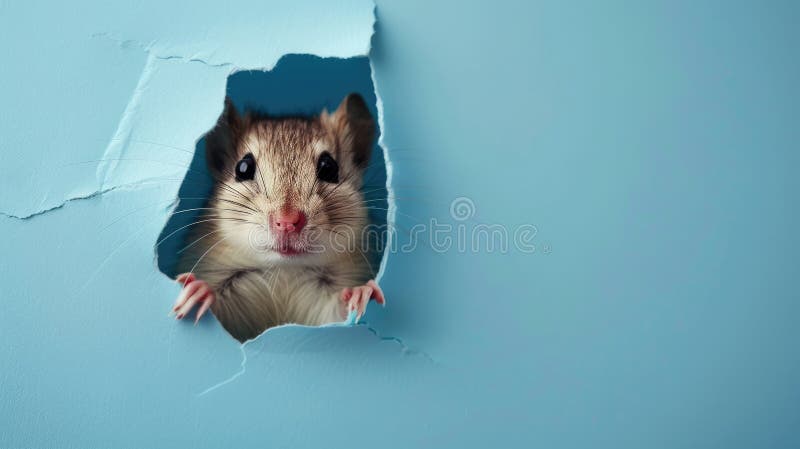 Cute Tree Shrew Peeking through a Hole Stock Illustration ...