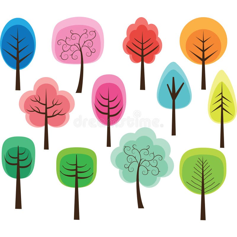 Cute Tree Growing between the Letters T of the Alphabet, Vector ...