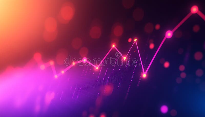 Cute Trendline Graph with a Smooth Gradient Backdrop Stock Illustration ...