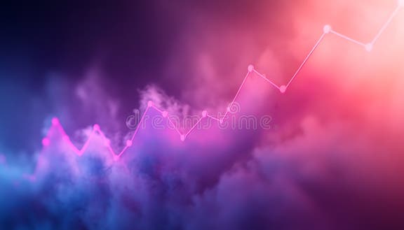 Cute Trendline Graph with a Smooth Gradient Backdrop Stock Illustration ...