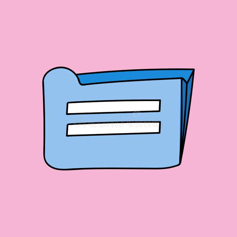 Cute and Trendy Folder in Hand Drawn Style. Vector Illustration ...