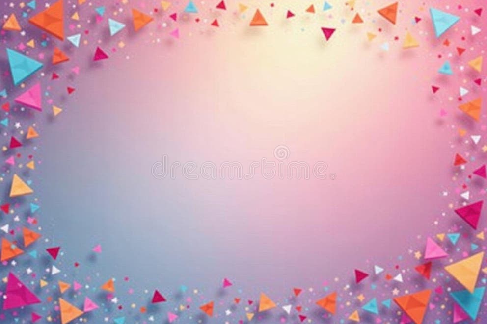 Cute Triangular Confetti Border, Vibrant Colors , Vector Frame ...