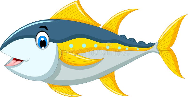 Cute tuna fish cartoon stock illustration. Illustration of isolate ...