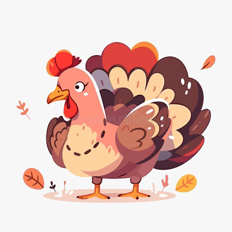 Cute Turkey Isolated on White. Thanksgiving Day Stock Vector ...