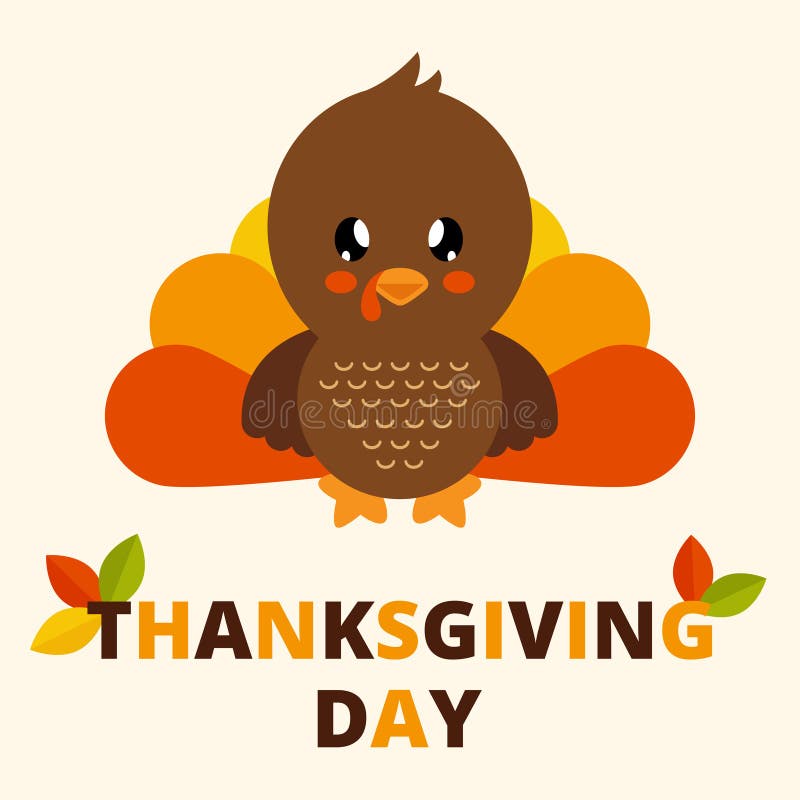 Cute Turkey with Text Vector Stock Vector - Illustration of icon ...