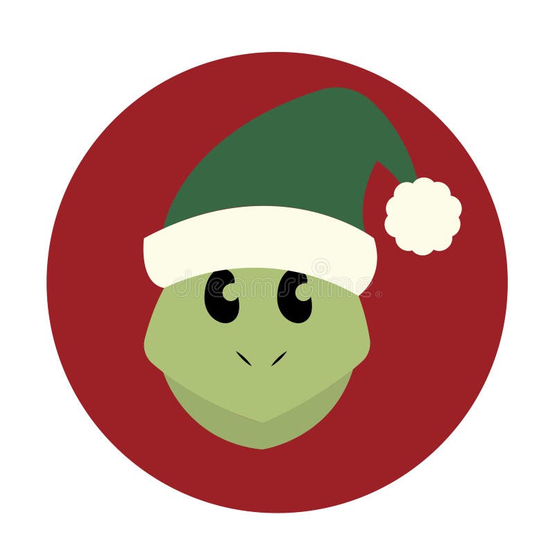 Cute Turtle Avatar with a Winter Hat Icon Stock Illustration ...