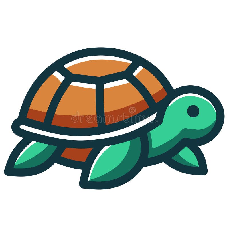 Cute Turtle Cartoon Logo stock illustration. Illustration of aquatic ...