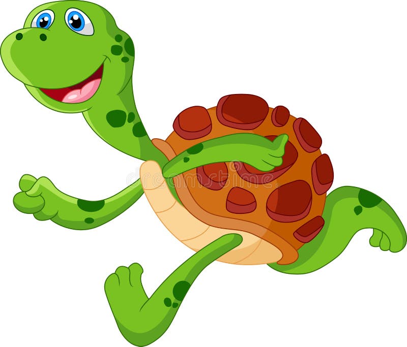 Cute turtle cartoon run stock vector. Illustration of element - 59493598
