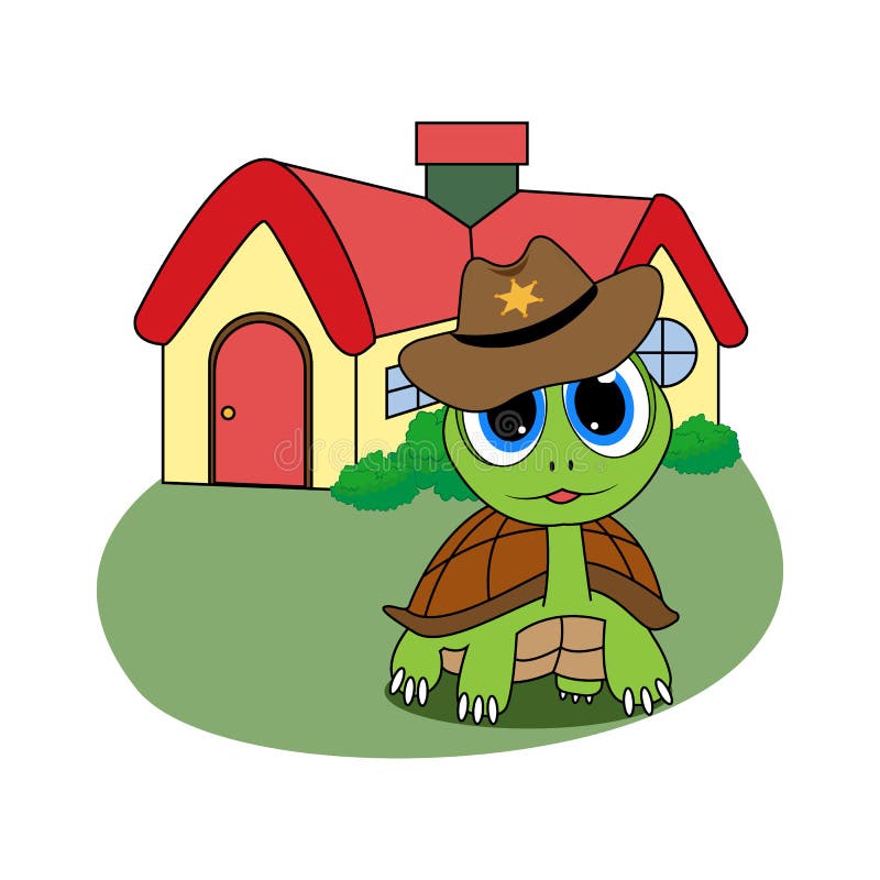 Cute Turtle Cartoon Simple Vector Illustration Stock Vector ...