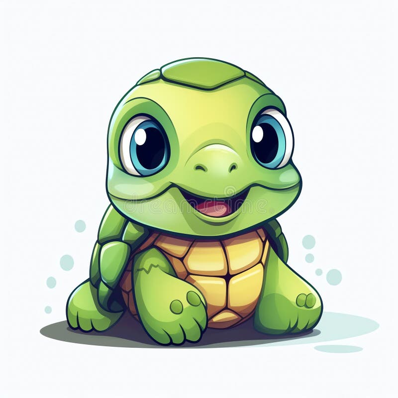 Cute_turtle_in_cartoon_style1_3 Stock Illustration - Illustration of ...