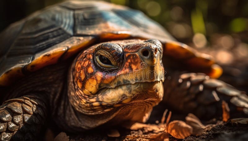 A Cute Turtle Underwater, Looking at the Camera with Its Eye Generated ...
