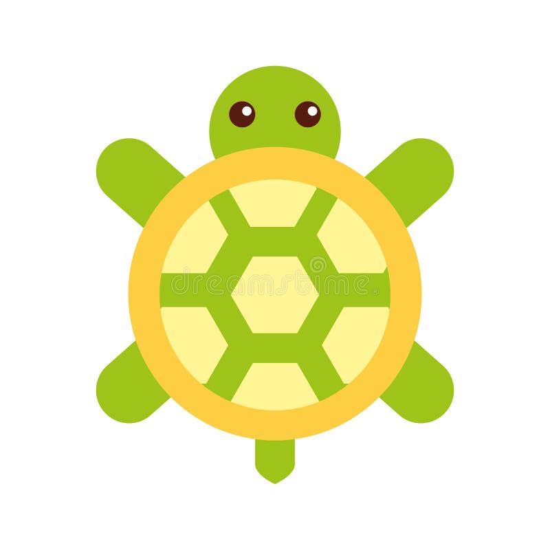 Cute turtle isolated icon stock vector. Illustration of marine - 94896022