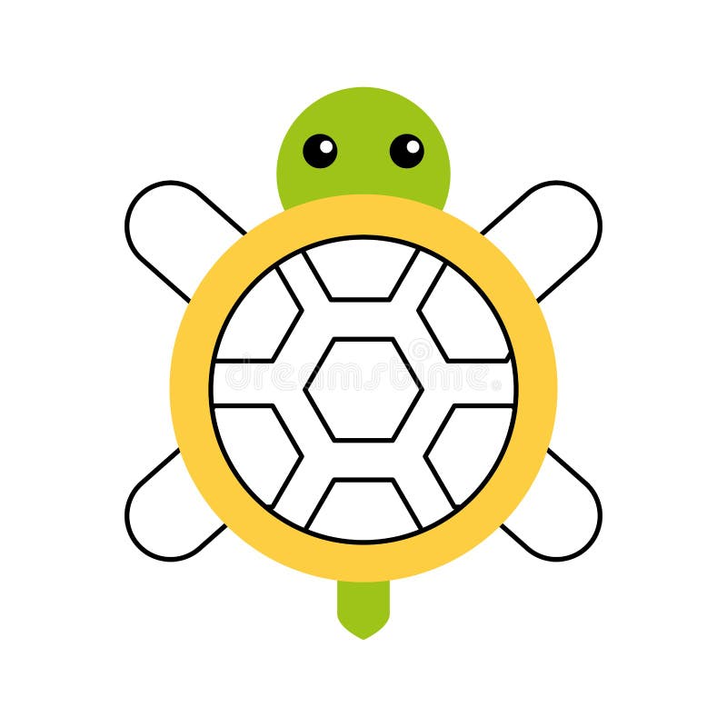 Cute turtle isolated icon stock vector. Illustration of sign - 94898248