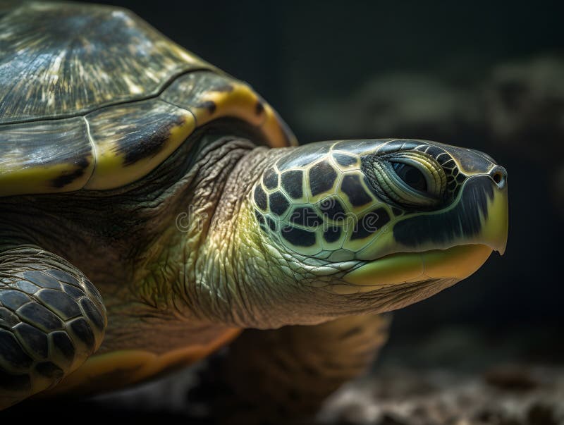 A Cute Turtle on Land in the Nature Stock Illustration - Illustration ...