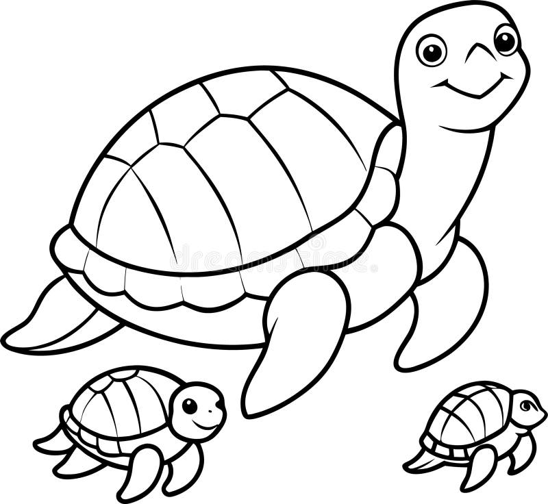 Cute Turtle Moving Vector Art Illustration Stock Illustration ...