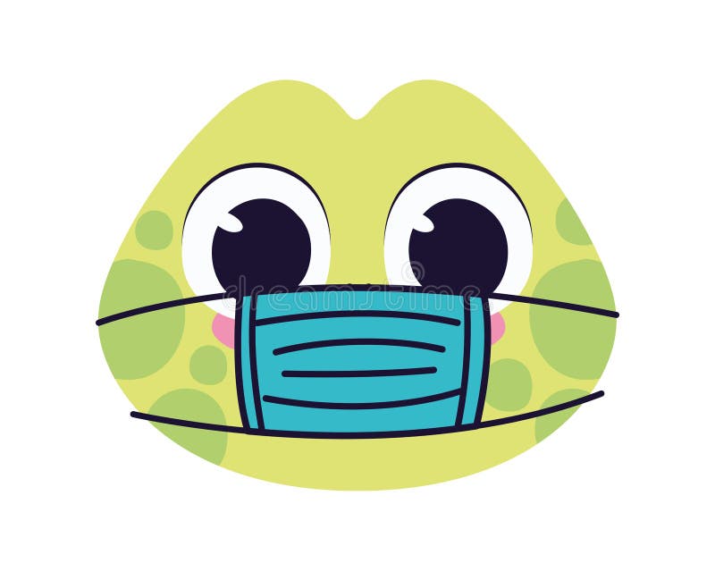 Cute Turtle with Safety Mask on a White Background Stock Vector ...