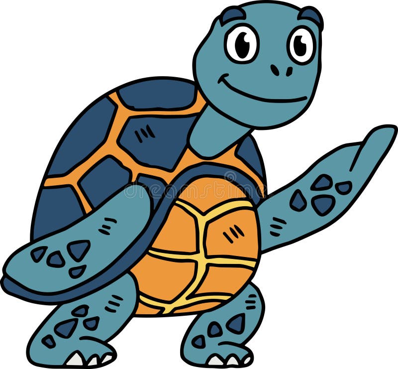 A Cute Turtle with a Smile on Its Face Stock Vector - Illustration of ...